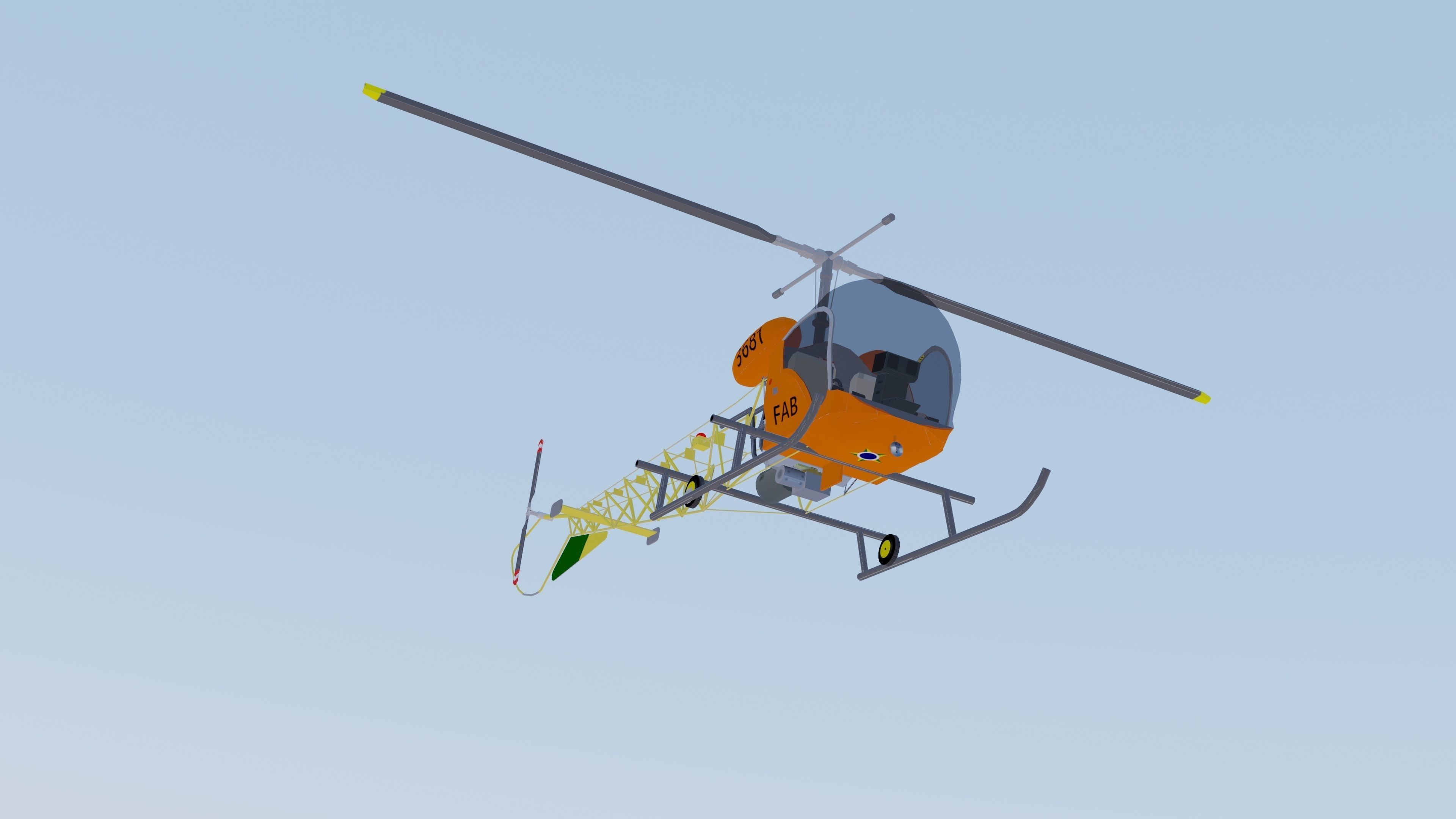 Bell H-13 Sioux 3D model | CGTrader