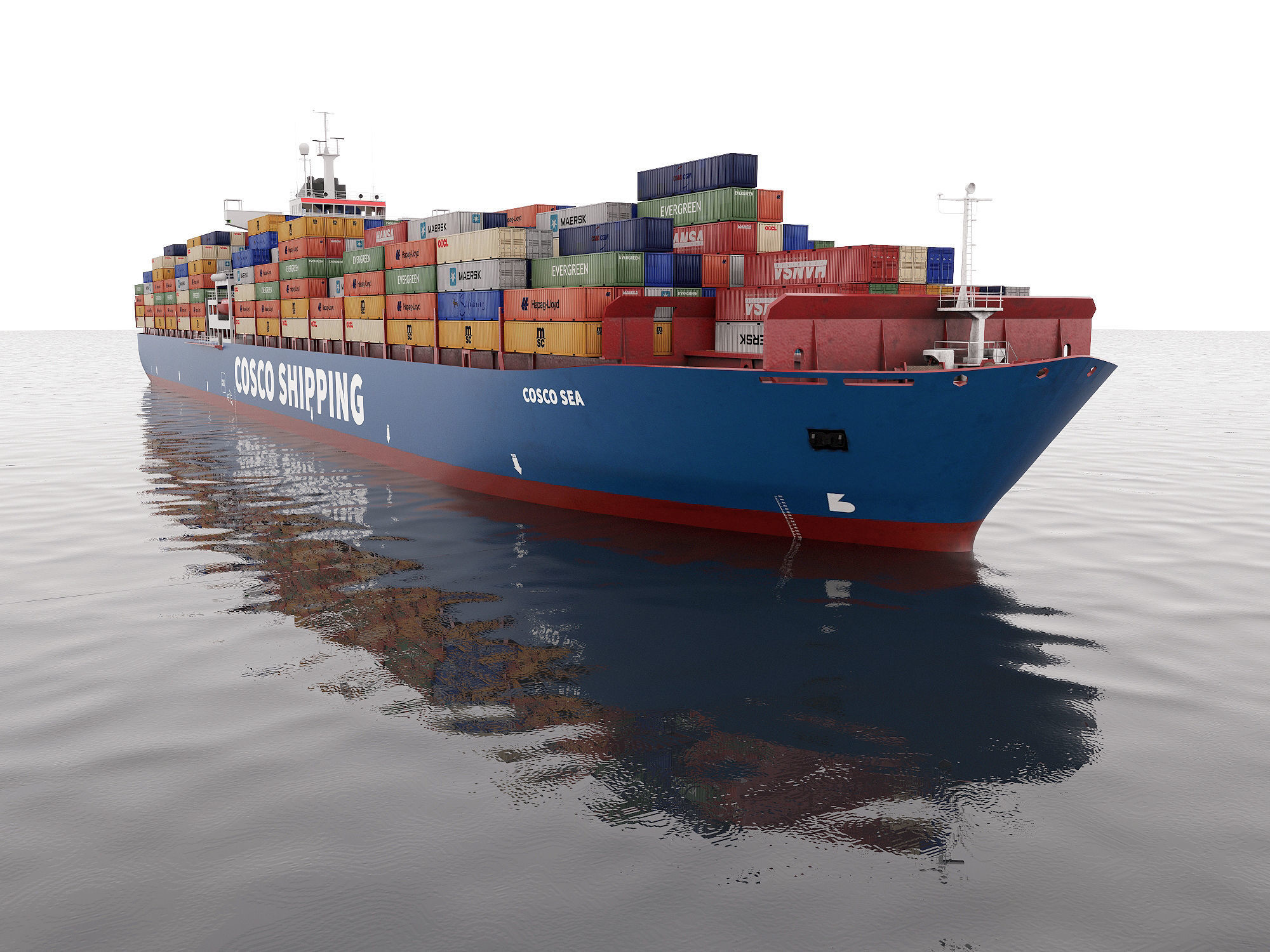 3D model Cosco cargo ship VR / AR / low-poly | CGTrader