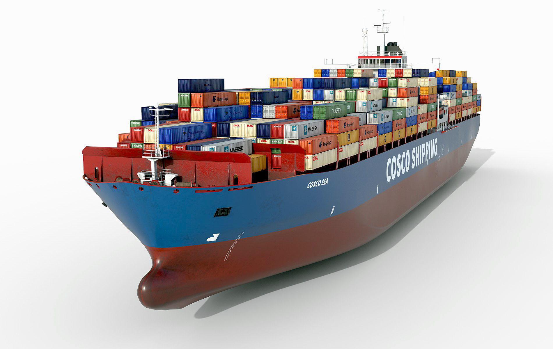 3D model Cosco cargo ship VR / AR / low-poly | CGTrader