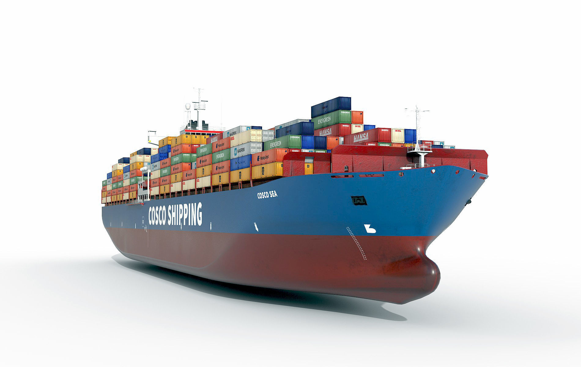 3D model Cosco cargo ship VR / AR / low-poly | CGTrader