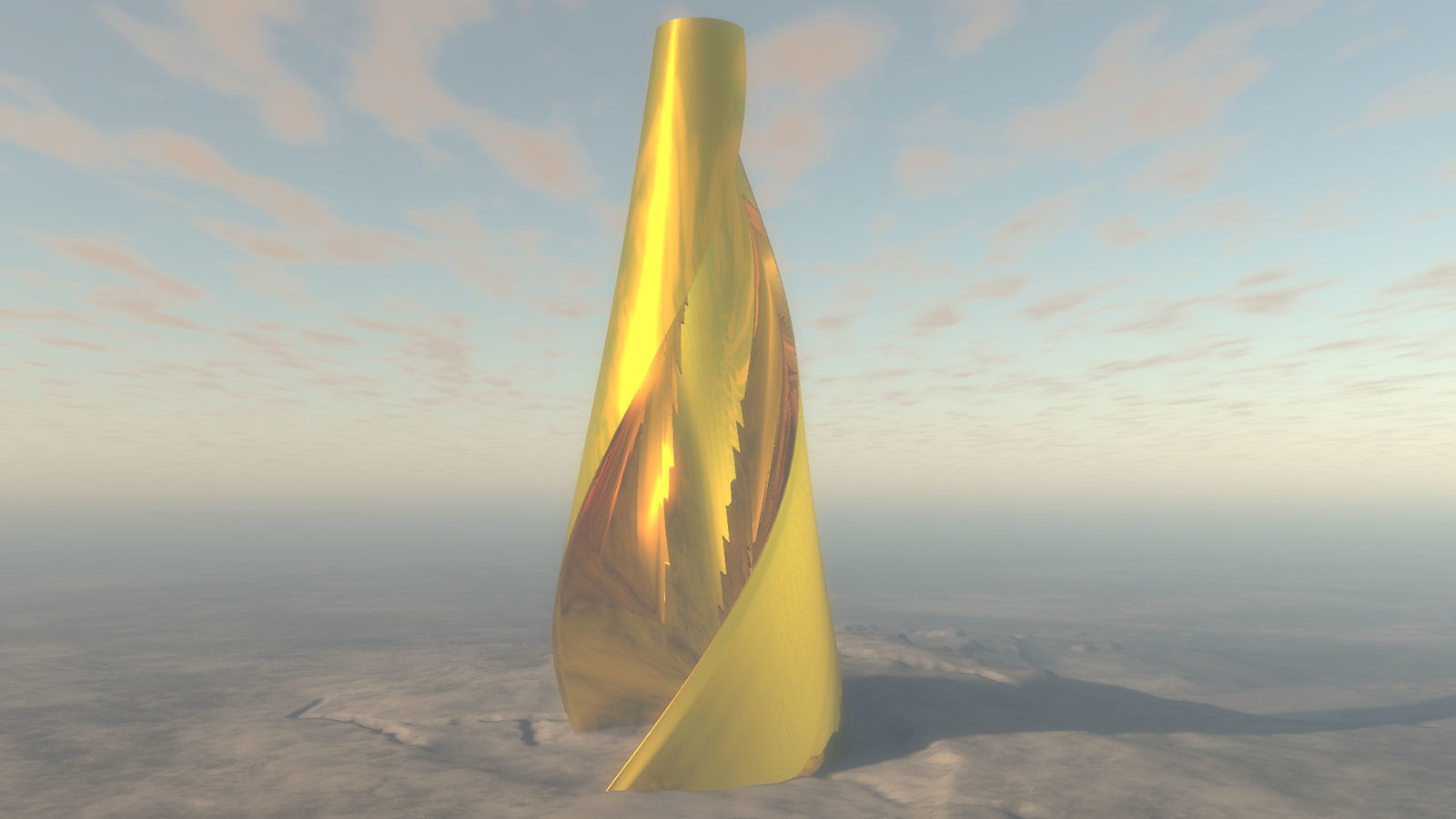 Weird Gold Tower 3D model | CGTrader