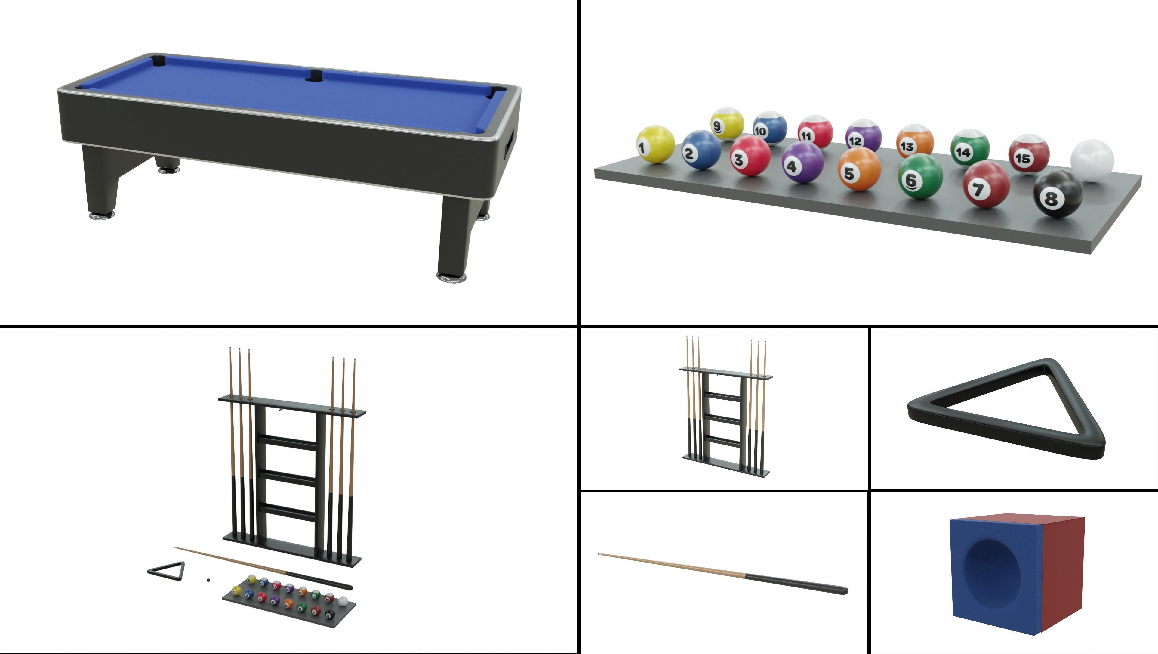 Pool Table Collection VR / AR / low-poly | CGTrader