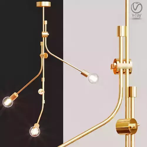 Brass Branch Chandelier 3D model | CGTrader