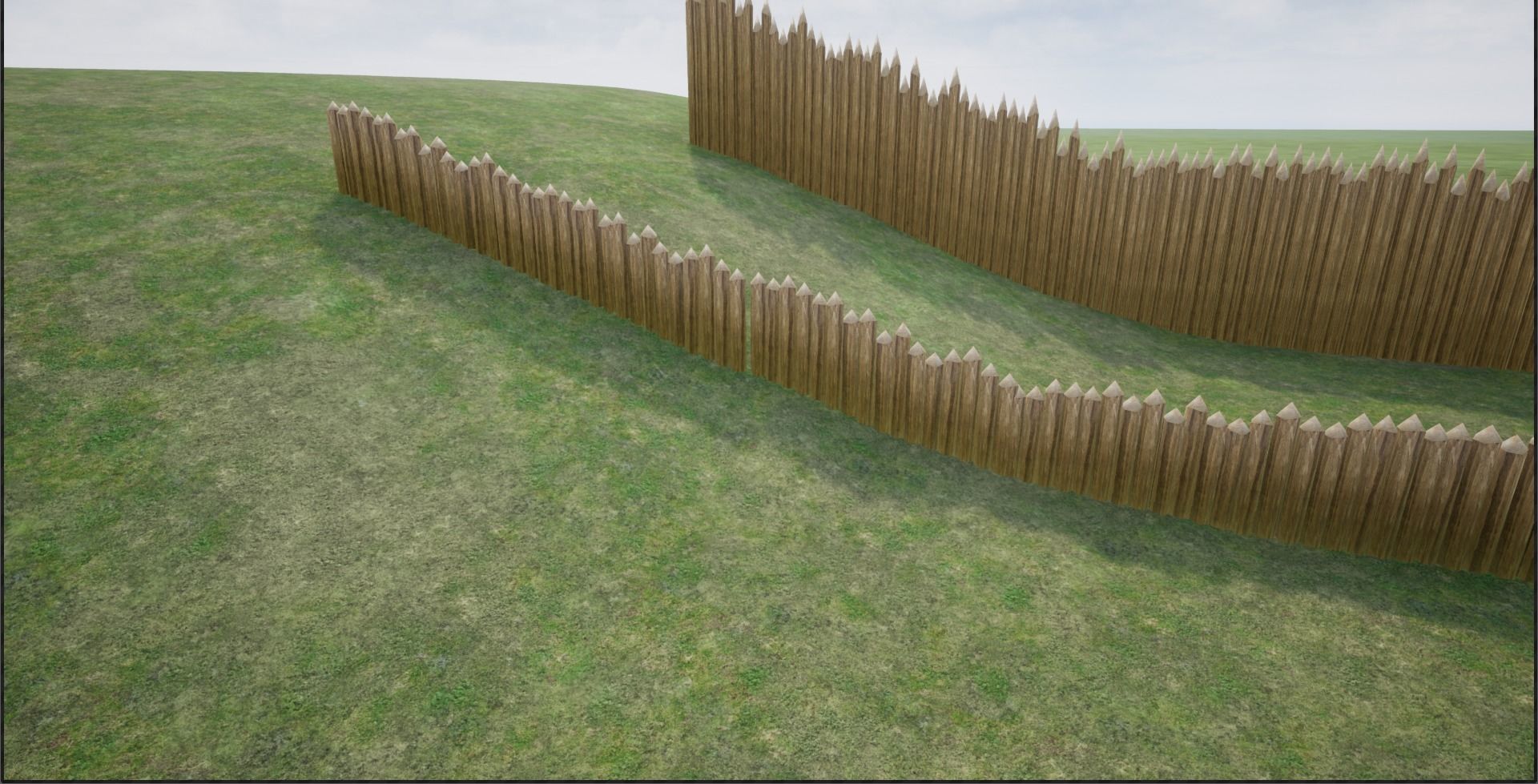 3D model Spiky Wooden Wall And Fence VR / AR / low-poly | CGTrader