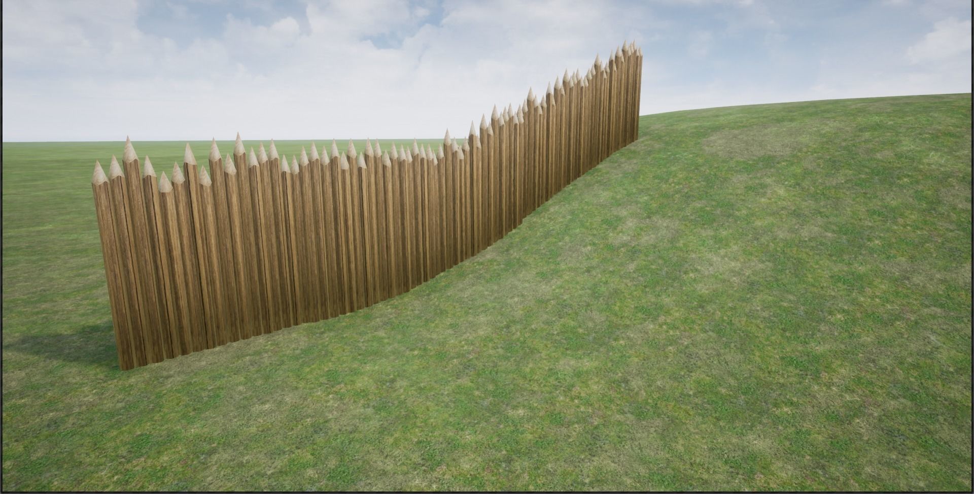 3D model Spiky Wooden Wall And Fence VR / AR / low-poly | CGTrader