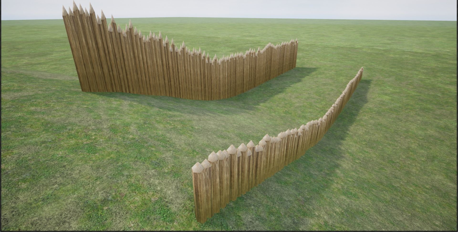 3D model Spiky Wooden Wall And Fence VR / AR / low-poly | CGTrader