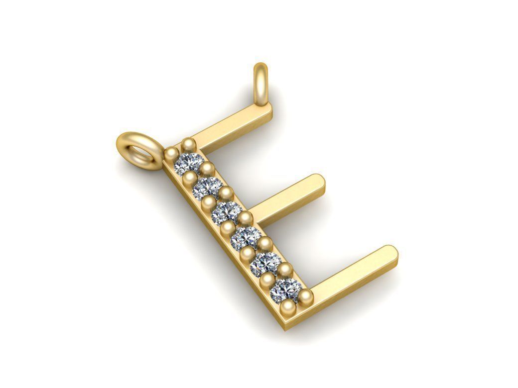 Alphabets Letter E Pendant 3D model 3D printable | CGTrader