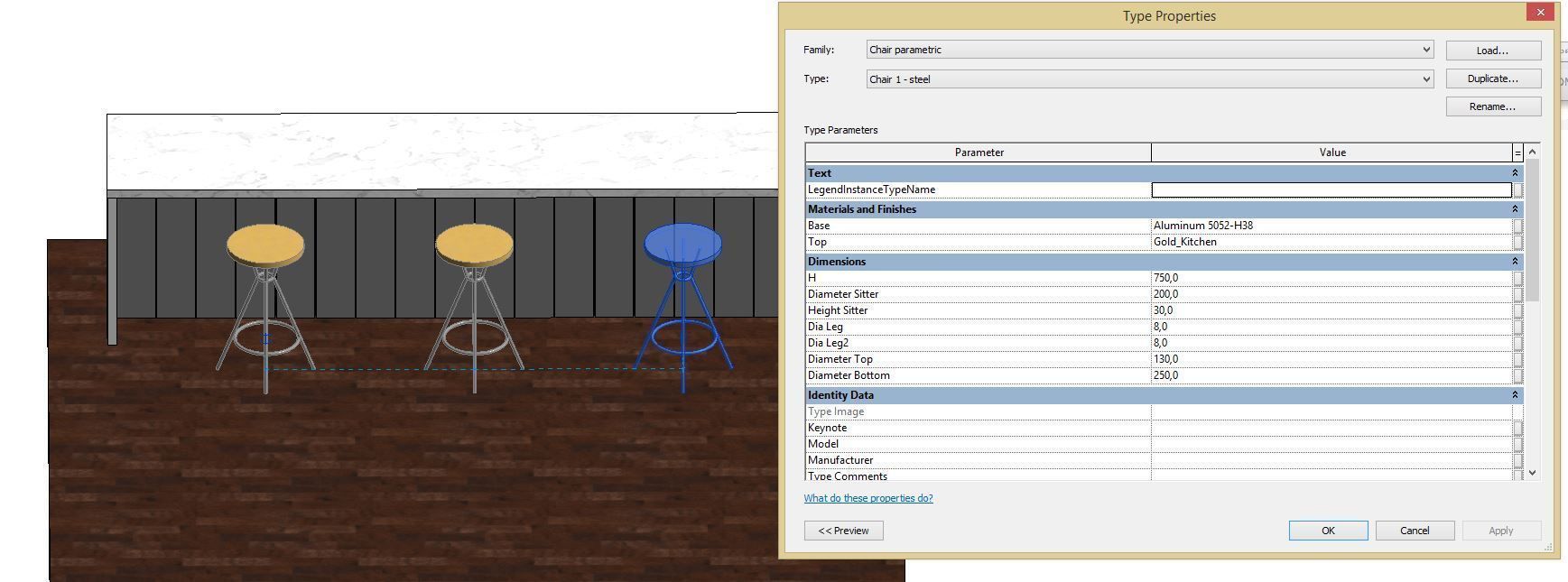 Bar chair - Full parametric Revit Family free 3D model | CGTrader