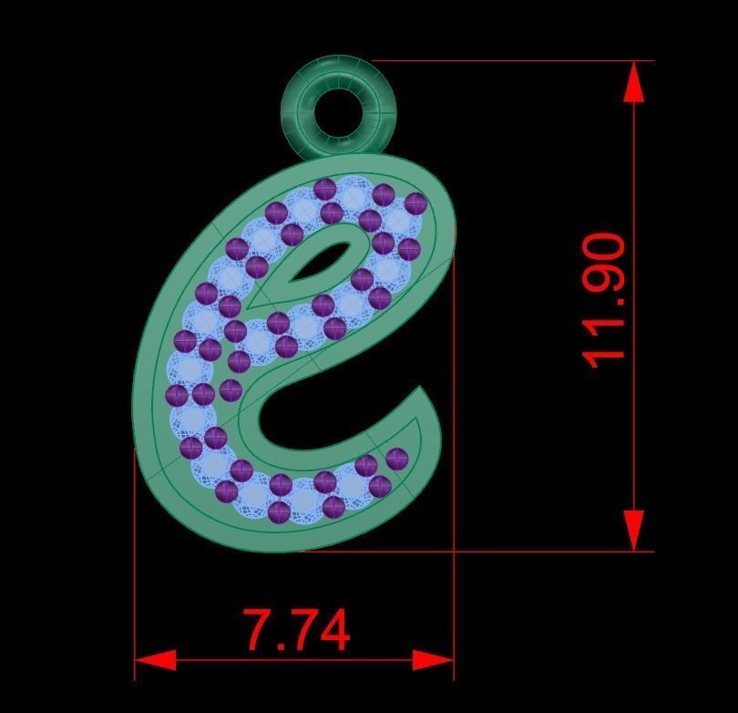 Alphabets Small Letter Pendants - 32 Letters 3D model 3D printable ...