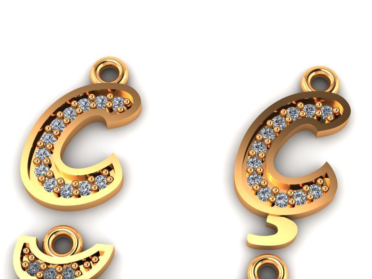 Alphabets Small Letter Pendants - 32 Letters 3D model 3D printable ...