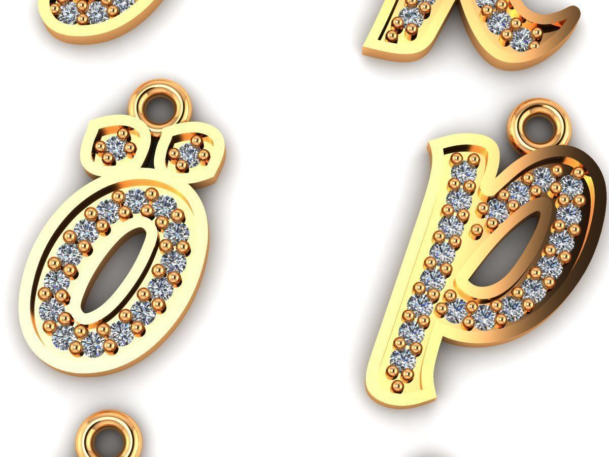 Alphabets Small Letter Pendants - 32 Letters 3D model 3D printable ...