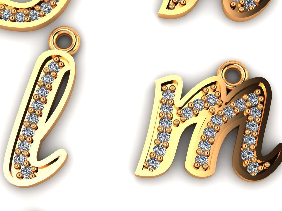 Alphabets Small Letter Pendants - 32 Letters 3D model 3D printable ...