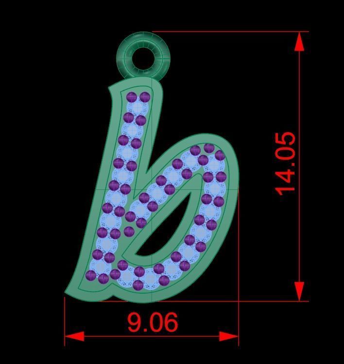 Alphabets Small Letter Pendants - 32 Letters 3D model 3D printable ...