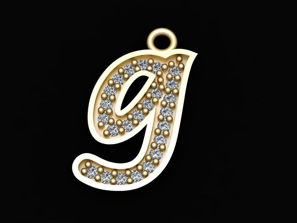 Alphabets Small Letter Pendants - 32 Letters 3D model 3D printable ...