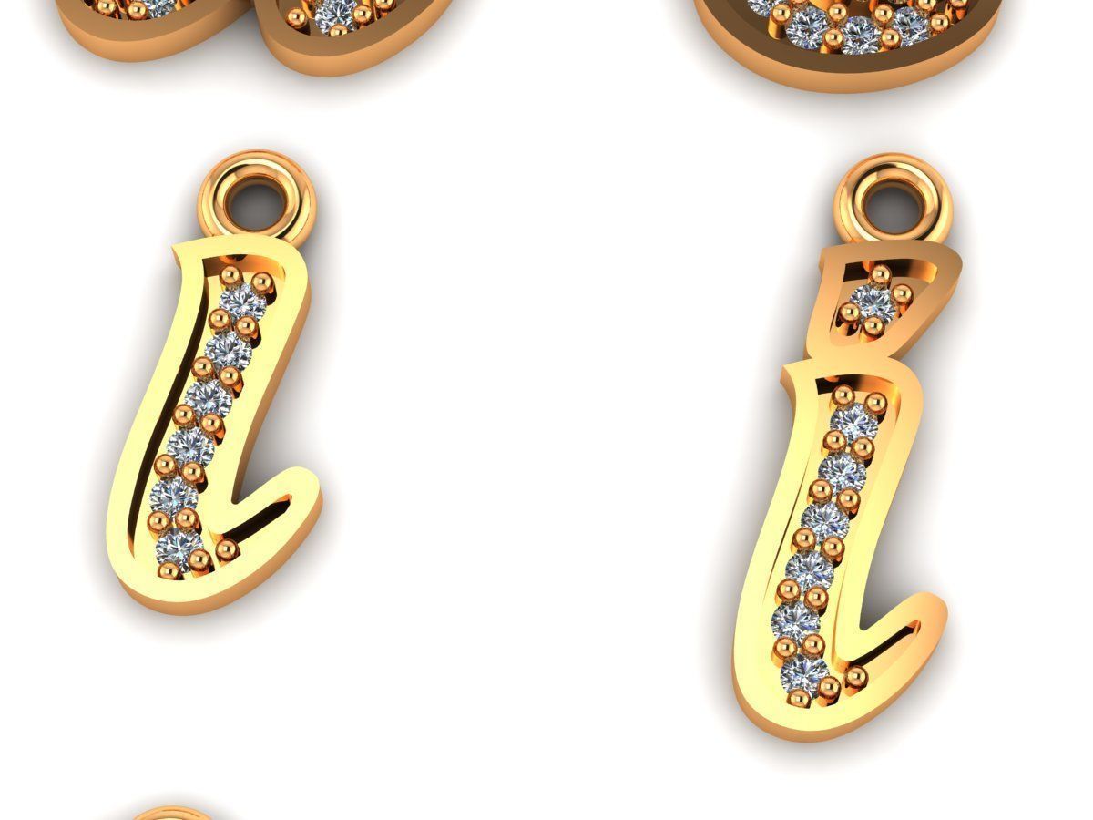 Alphabets Small Letter Pendants - 32 Letters 3D model 3D printable ...