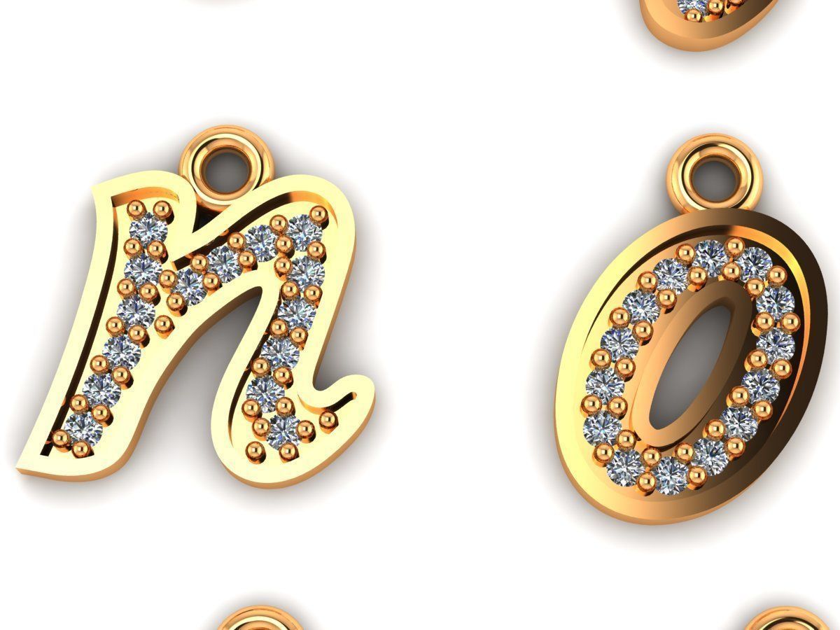 Alphabets Small Letter Pendants - 32 Letters 3D model 3D printable ...