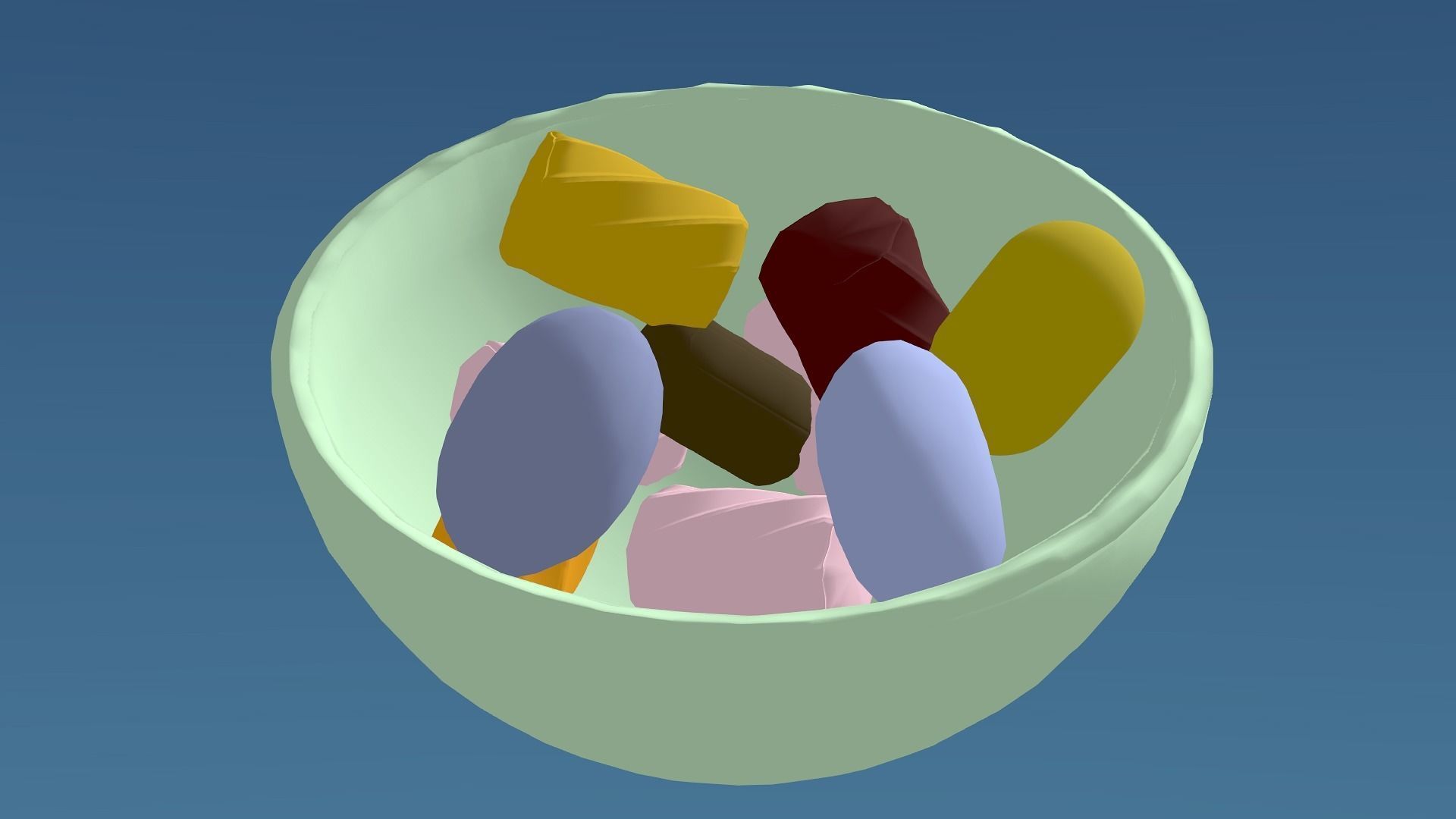 Cartoon Food Bowl free 3D model | CGTrader