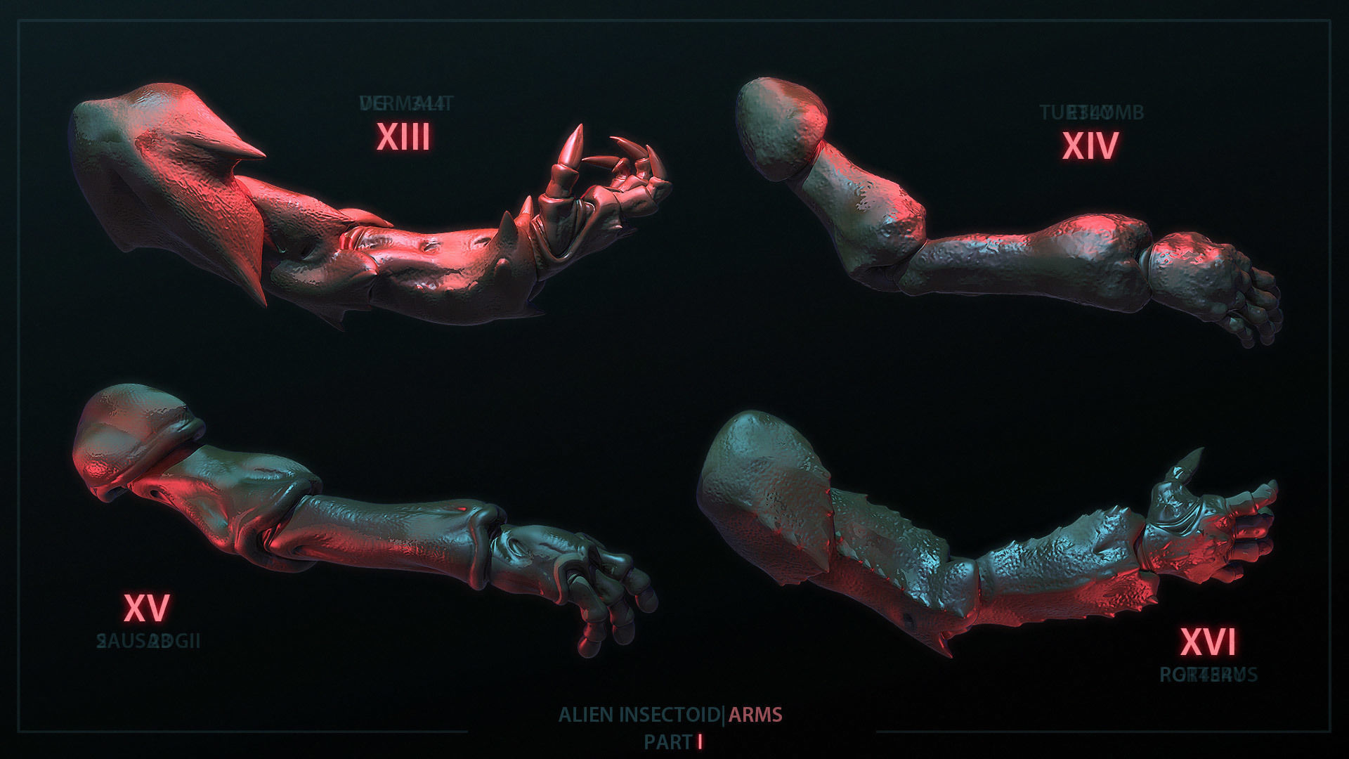 Alien Insectoid Arms - 30 IMM Brush - Part I 3D model | CGTrader