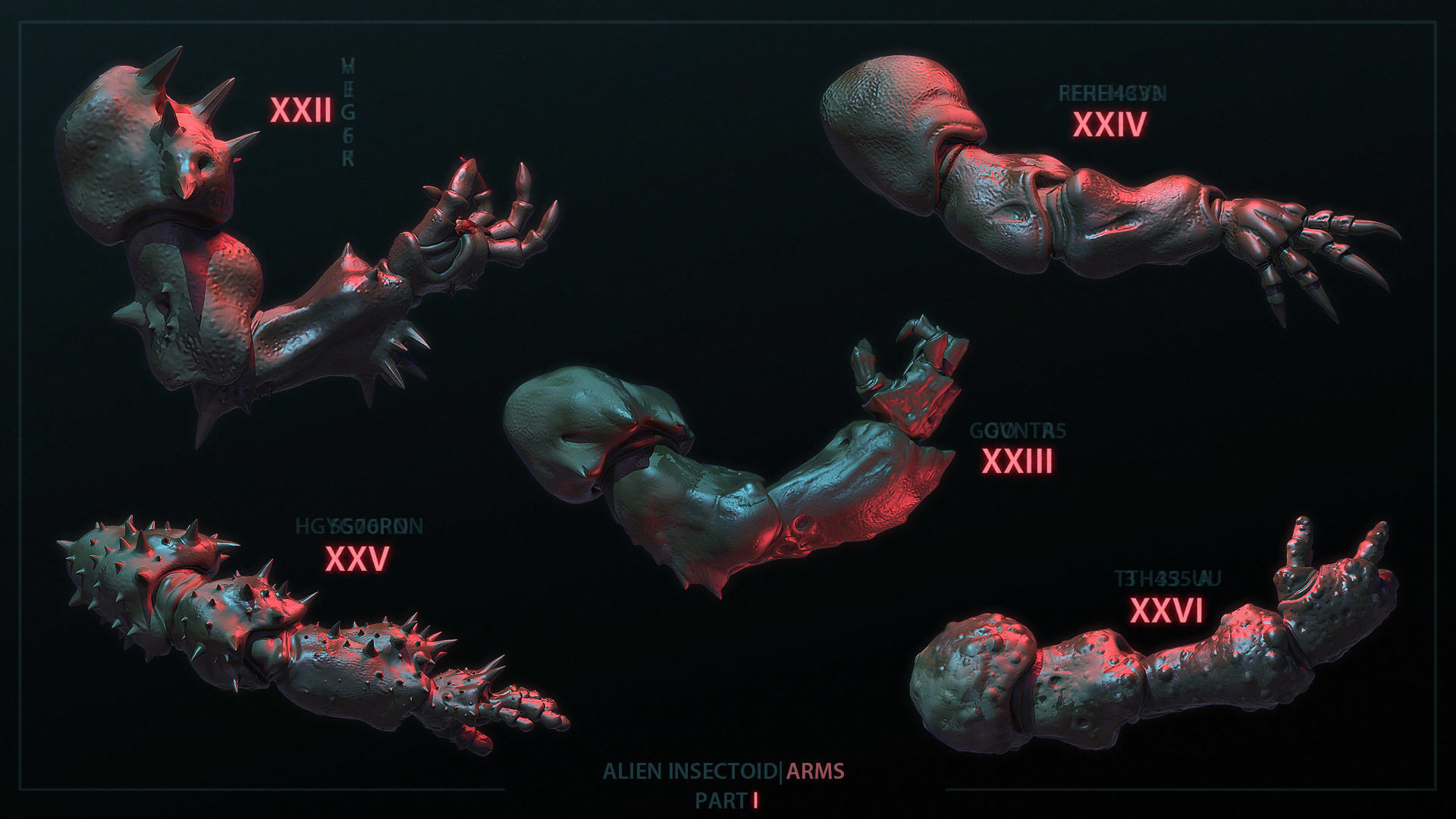 Alien Insectoid Arms - 30 IMM Brush - Part I 3D model | CGTrader