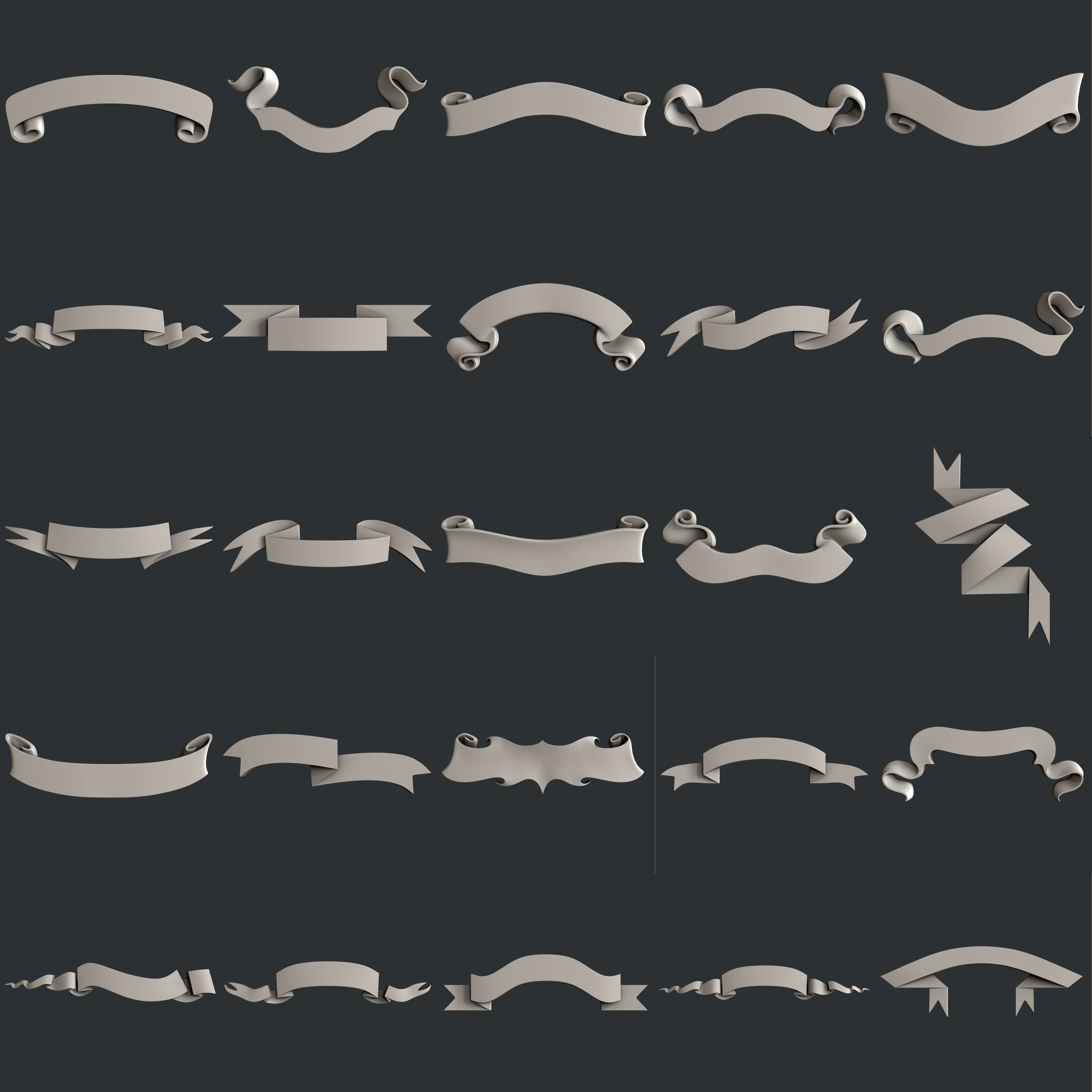 3d STL models for CNC router ribbon set 3D model | CGTrader