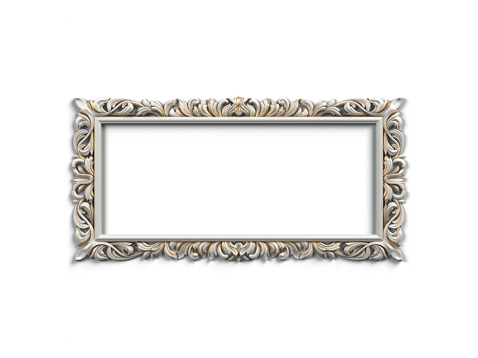 Frame0021 silver ornate frame 3D model | CGTrader