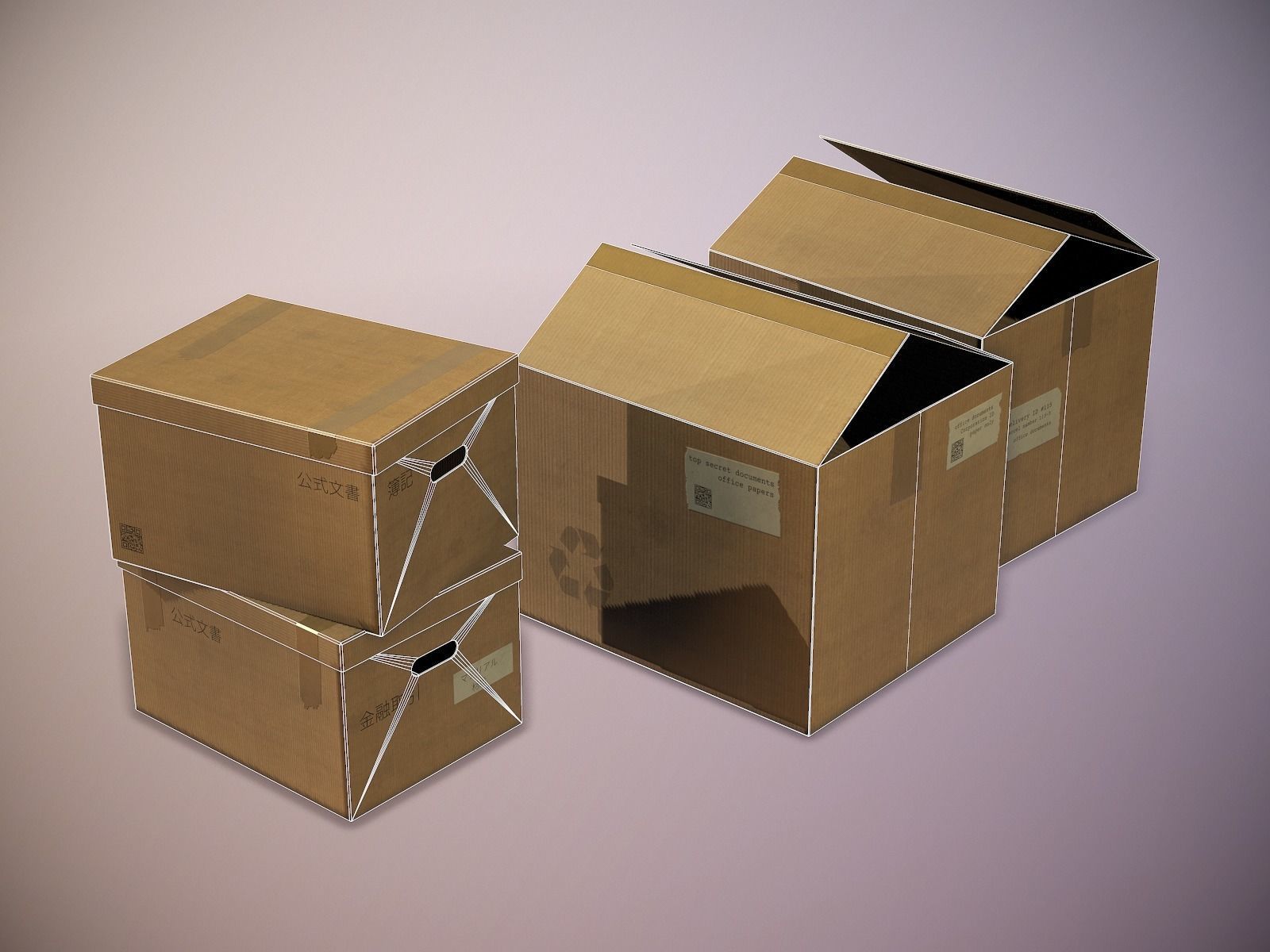3D model Cardboard Boxes PBR VR / AR / low-poly | CGTrader