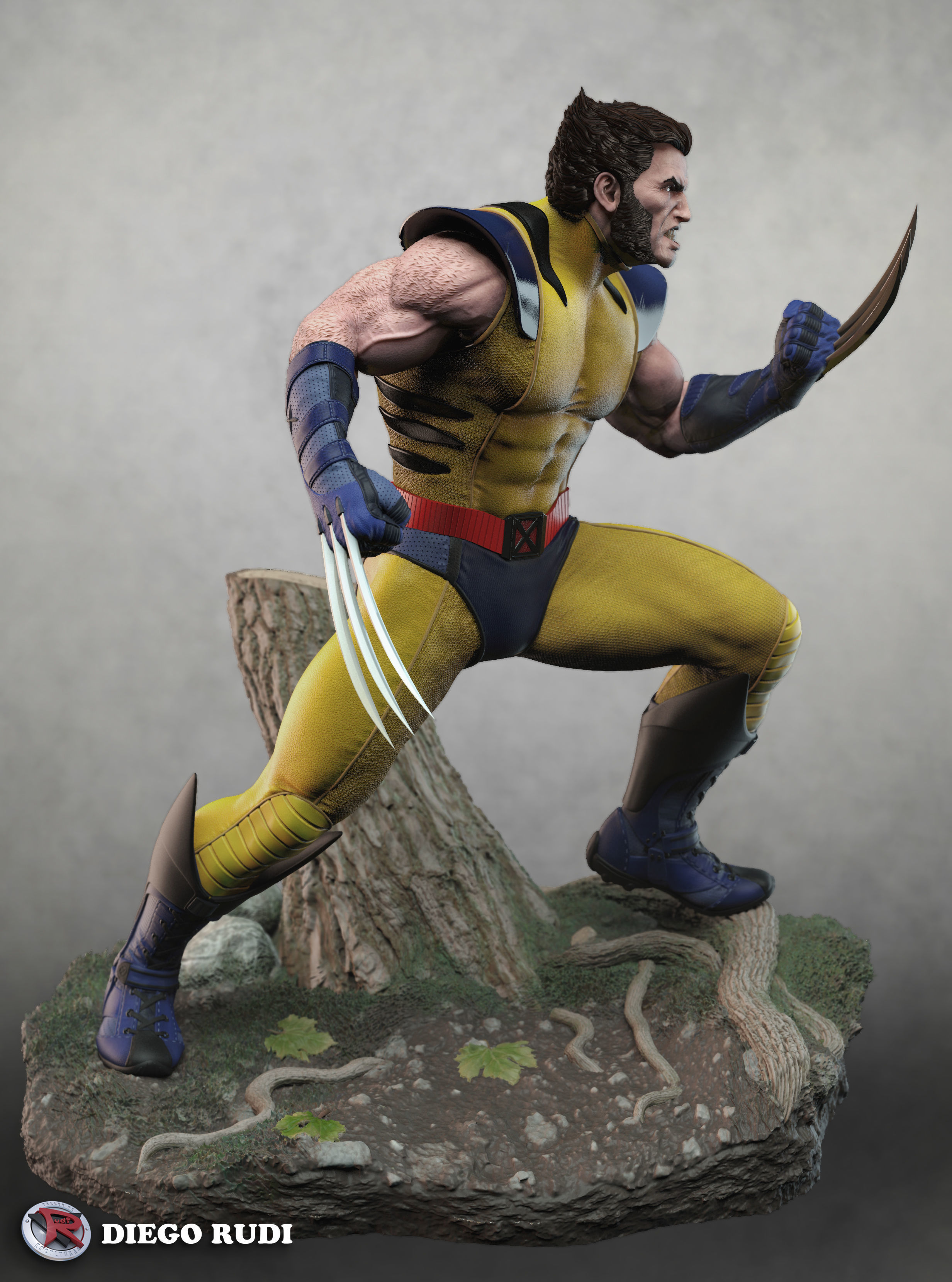 Wolverine stl statue 3D model 3D printable | CGTrader