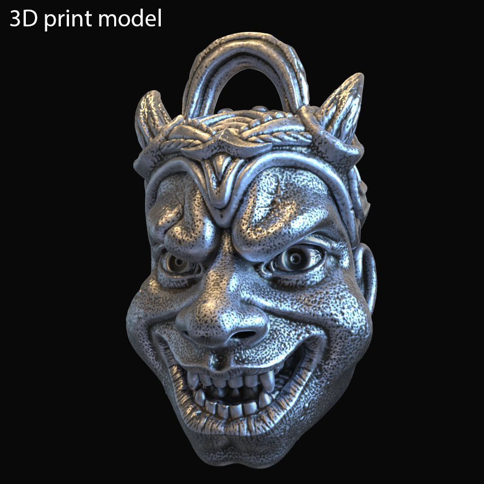 skull pendant jewelry Demon vol2 3D model 3D printable | CGTrader