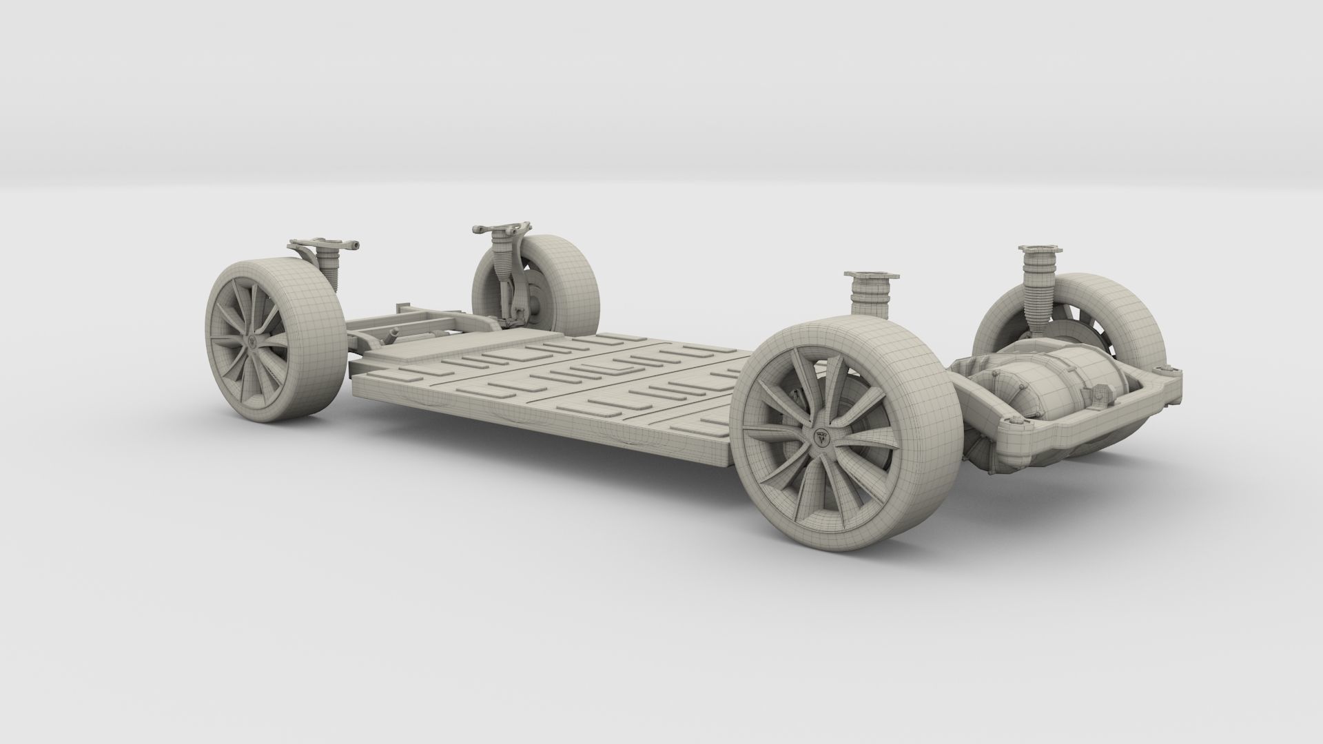 Tesla Chassis Pack Semi Roadster Model S X 3 3D model | CGTrader
