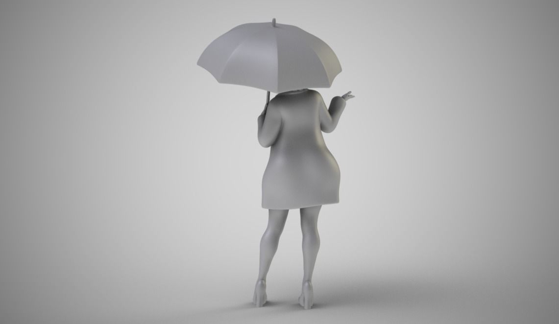 Woman in the Rain 3D model 3D printable | CGTrader
