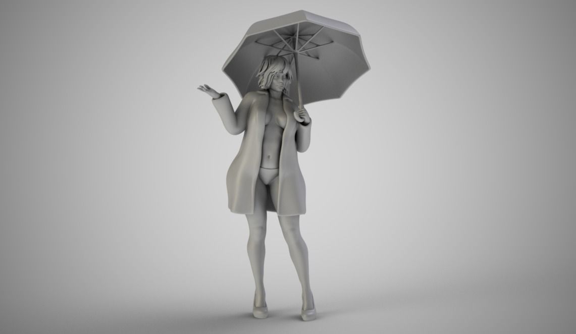 Woman in the Rain 3D model 3D printable | CGTrader