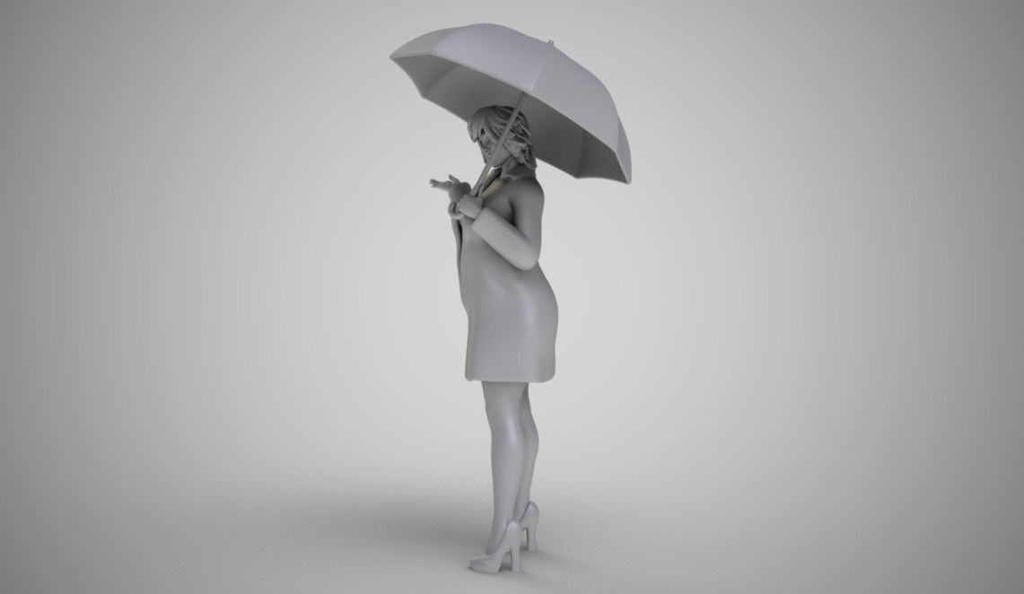 Woman in the Rain 3D model 3D printable | CGTrader