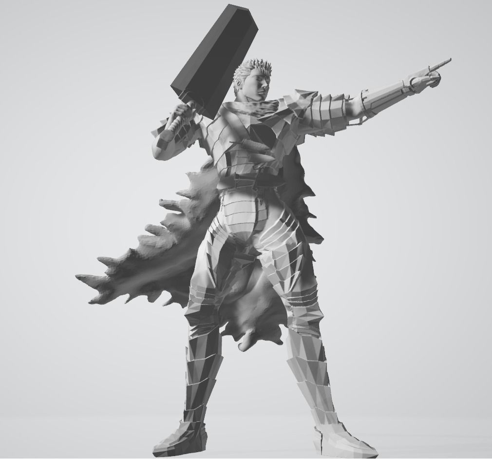 Guts Berserk Statue 3D model 3D printable | CGTrader