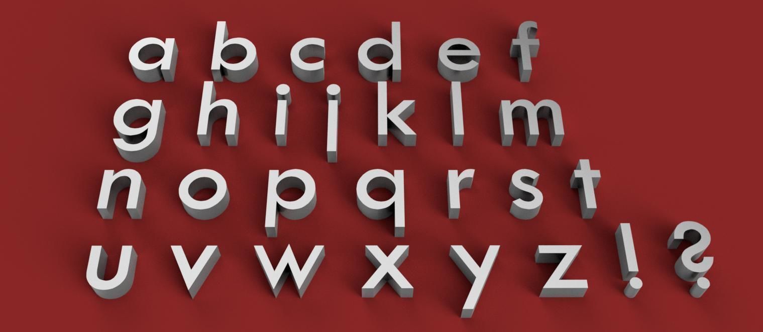 TWECEM Font uppercase and lowercase 3D Letters STL FILE 3D model 3D ...