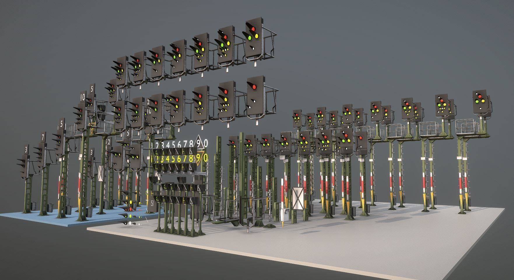 3D model Railway Signals KS-Type Construction-Kit VR / AR / low-poly ...
