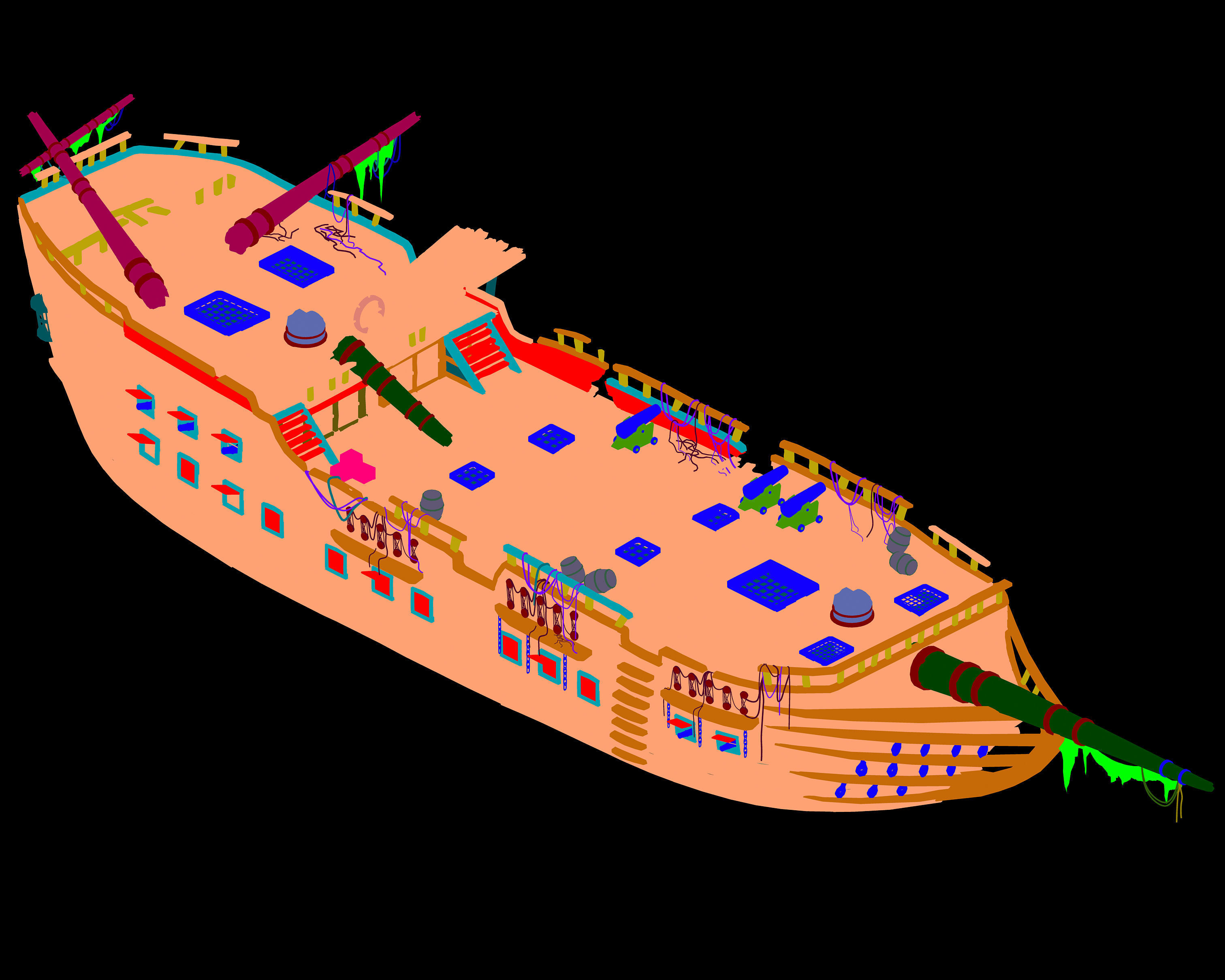 Game Seabed wreckage - wreck wreckage 06 3D model | CGTrader
