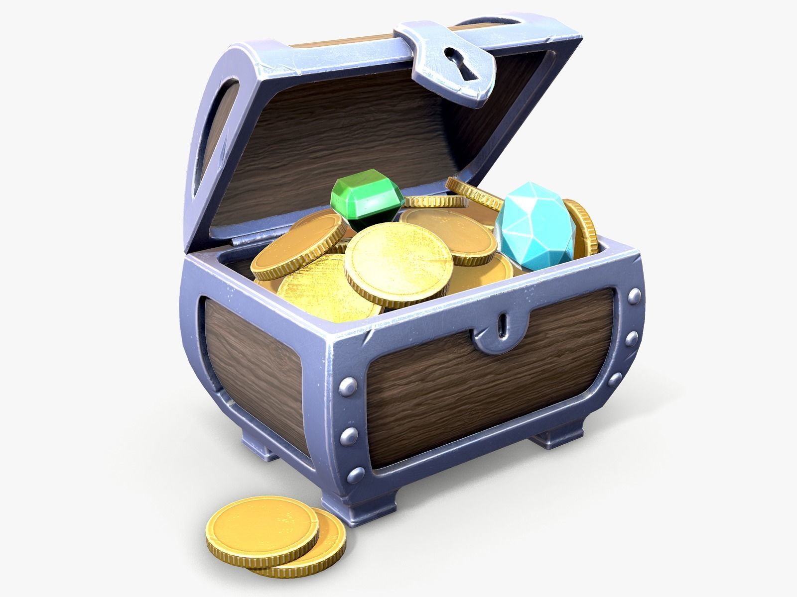 3D model Stylized Treasure Chest lowpoly VR / AR / low-poly | CGTrader