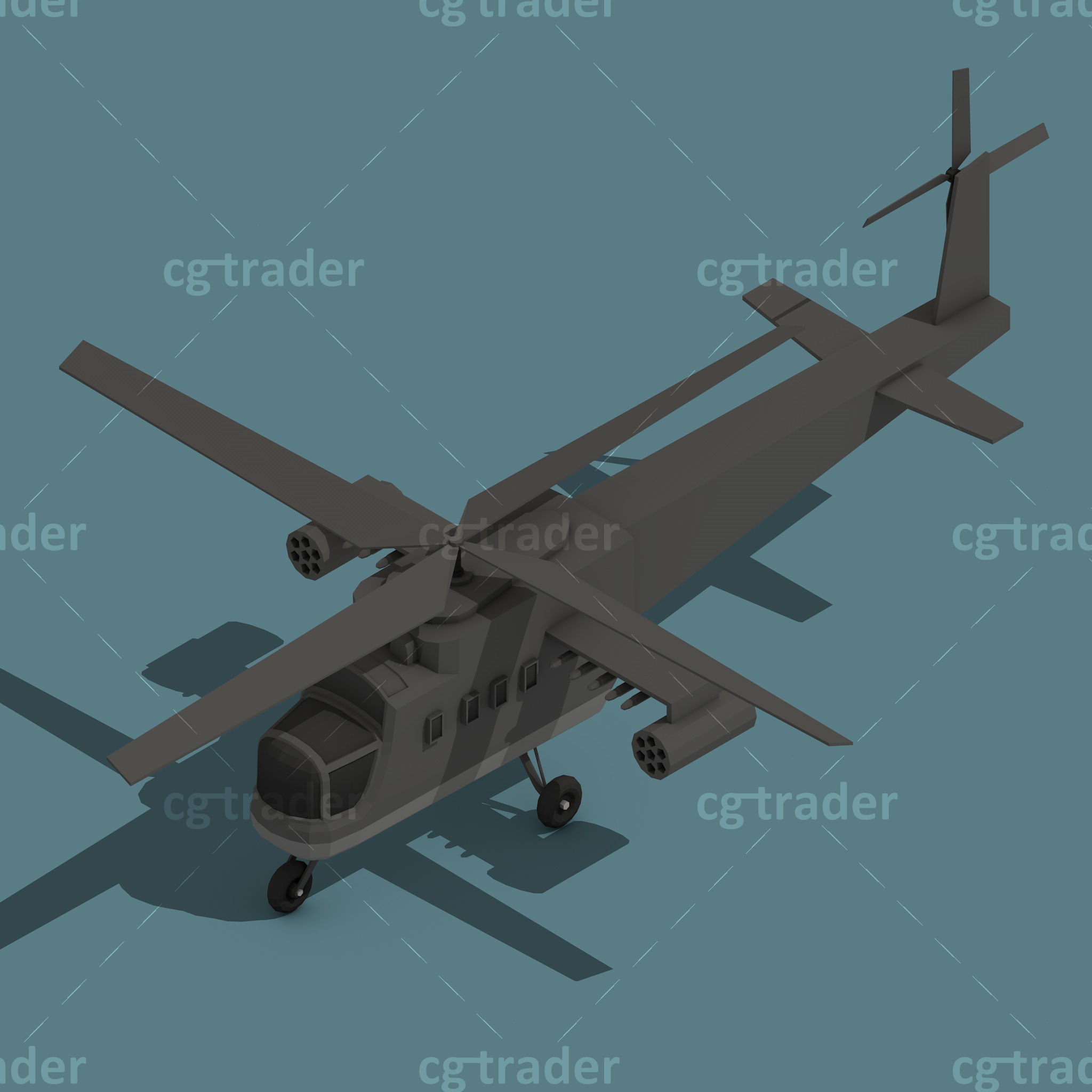 3D model Low Poly Military Air Force Isometric Icon VR / AR / low-poly ...