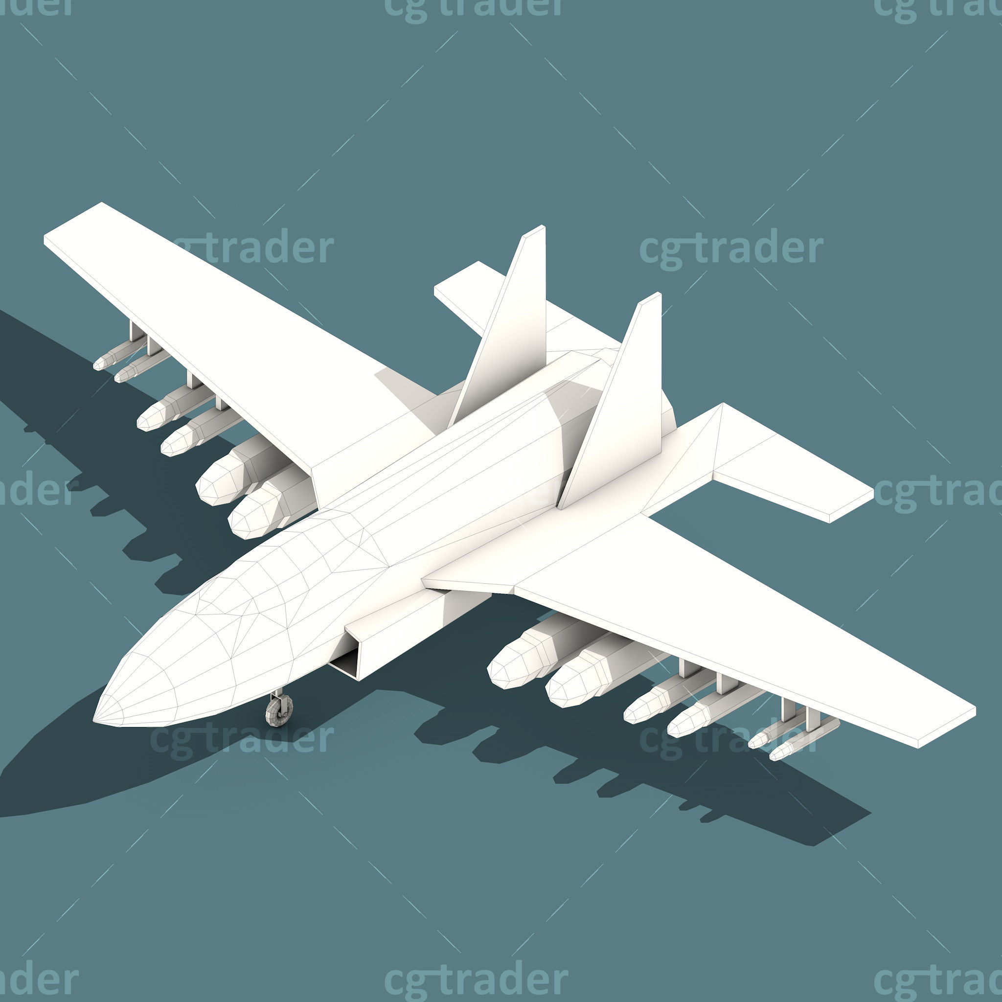 3D model Low Poly Military Air Force Isometric Icon VR / AR / low-poly ...