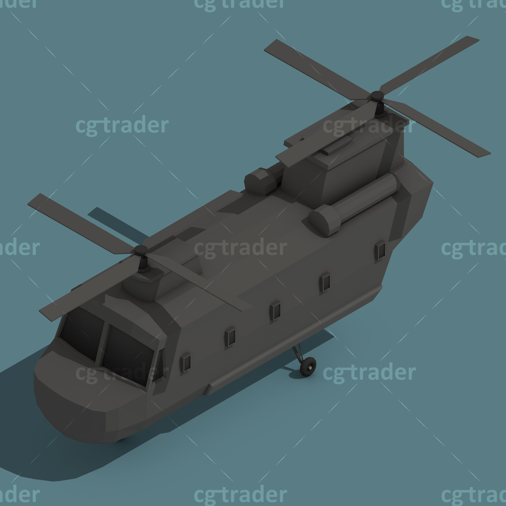3D model Low Poly Military Air Force Isometric Icon VR / AR / low-poly ...