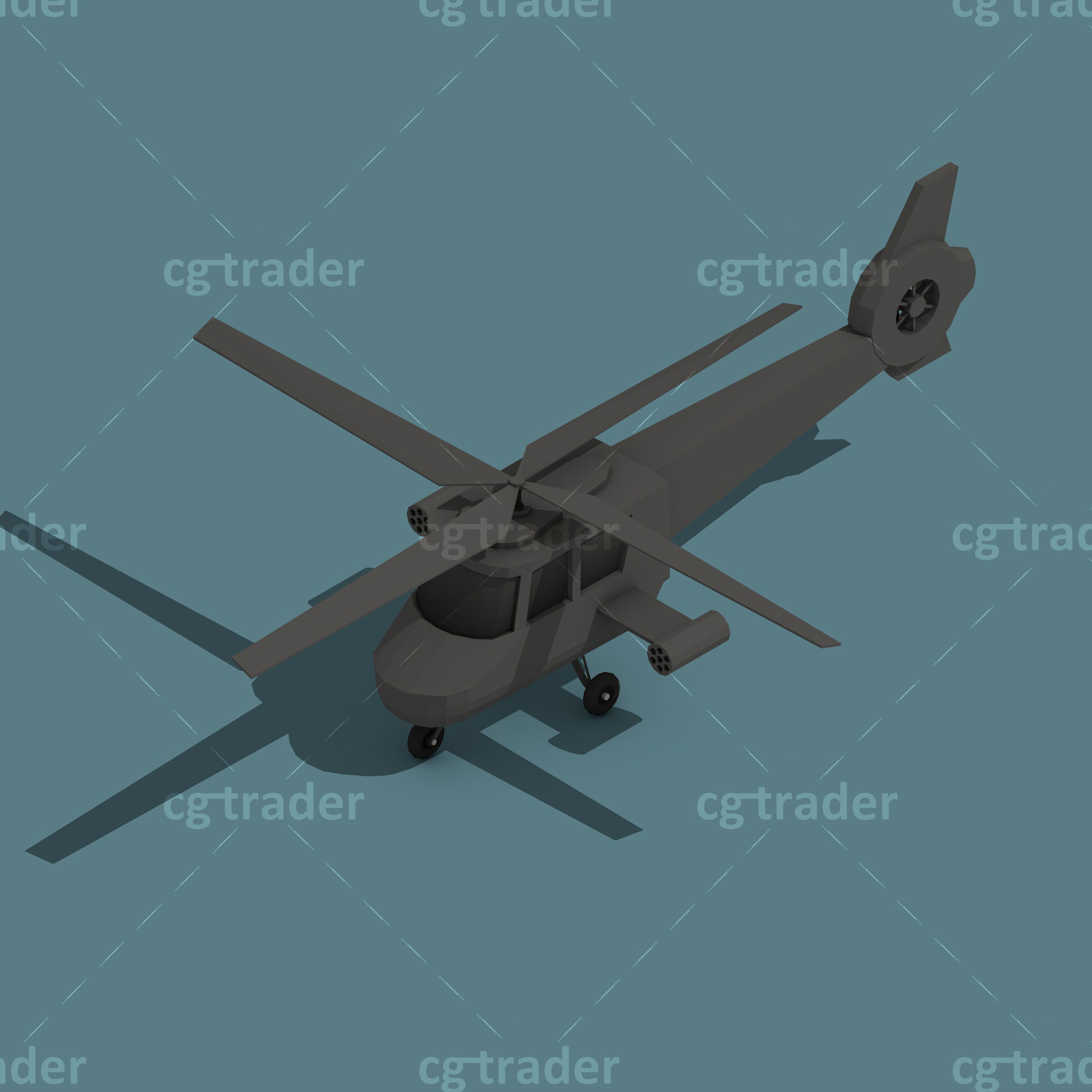 3D model Low Poly Military Air Force Isometric Icon VR / AR / low-poly ...