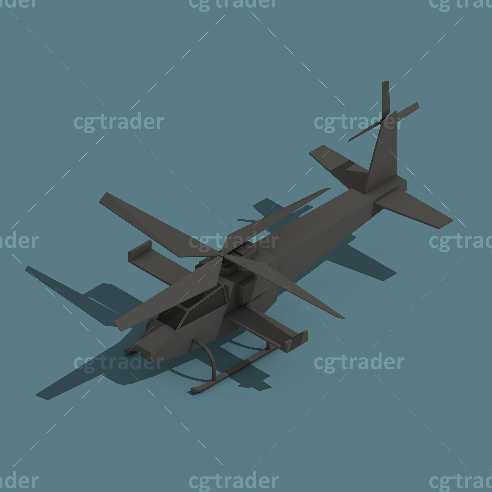 3D model Low Poly Military Air Force Isometric Icon VR / AR / low-poly ...