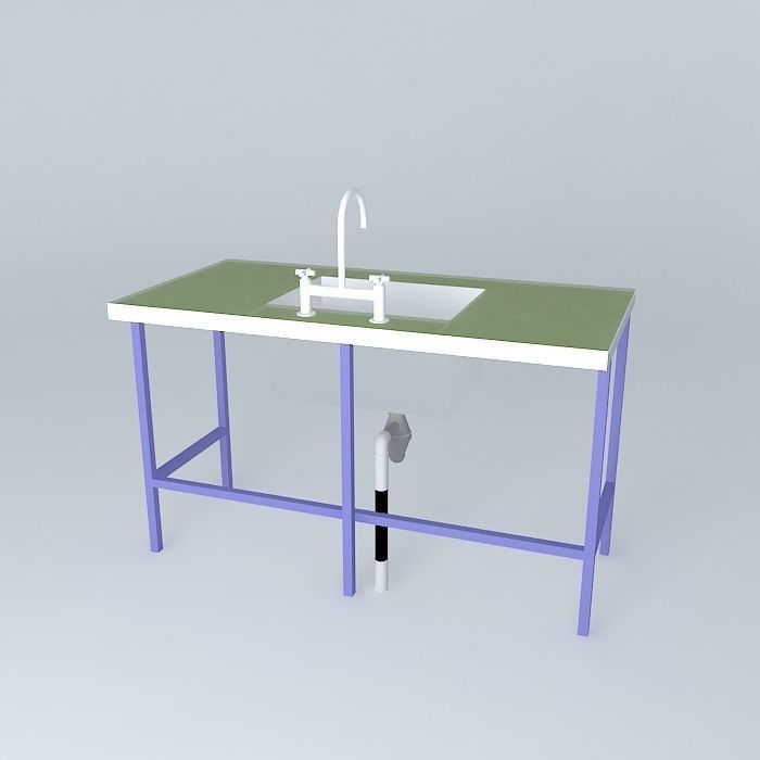 Green Benchtop lab free 3D model | CGTrader
