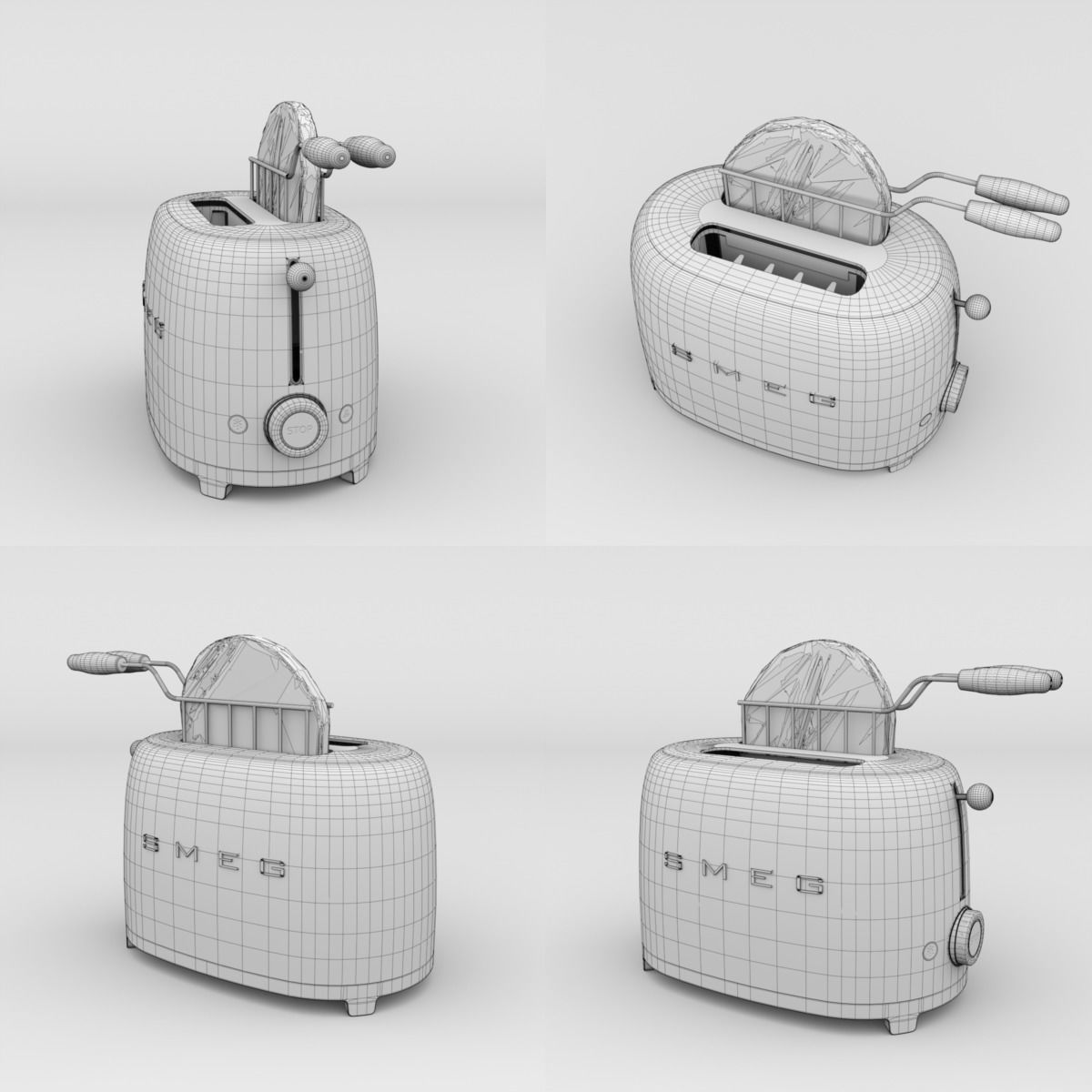 Smeg Toaster Blender Cycles 3d Model Cgtrader