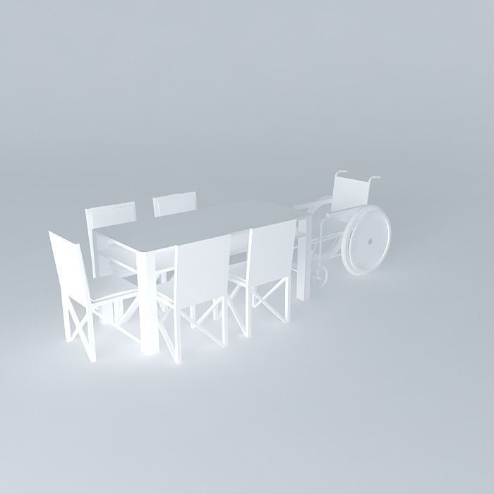 Dining Table for Disabled Person 3D model | CGTrader