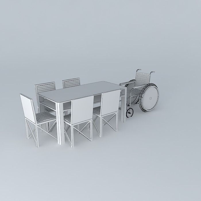 Dining Table for Disabled Person 3D model | CGTrader