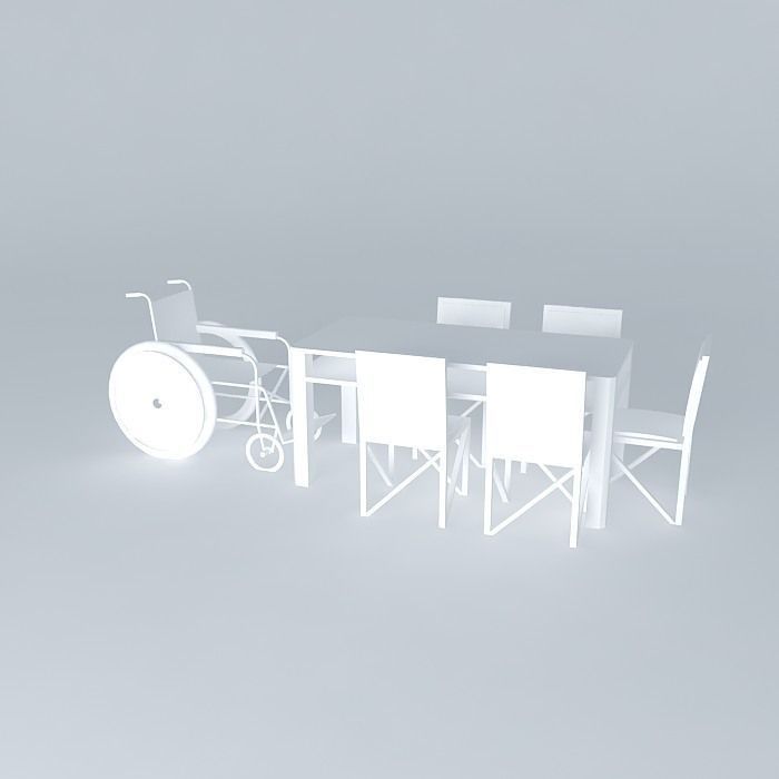 Dining Table for Disabled Person 3D model | CGTrader