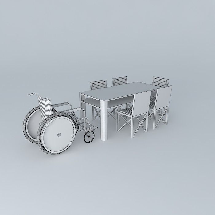 Dining Table for Disabled Person 3D model | CGTrader