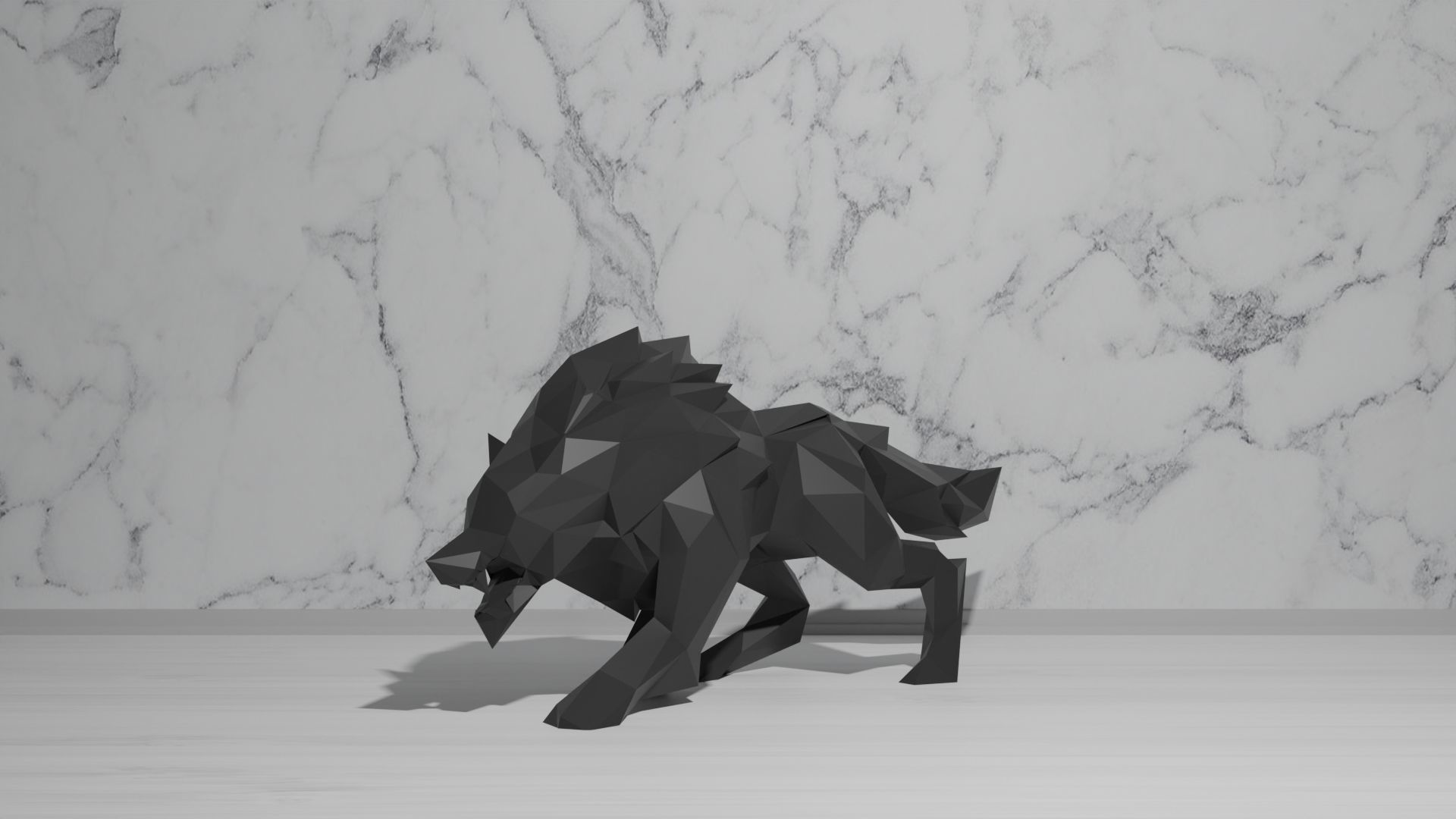 Wolf Low Poly polygonal 3D model 3D printable | CGTrader
