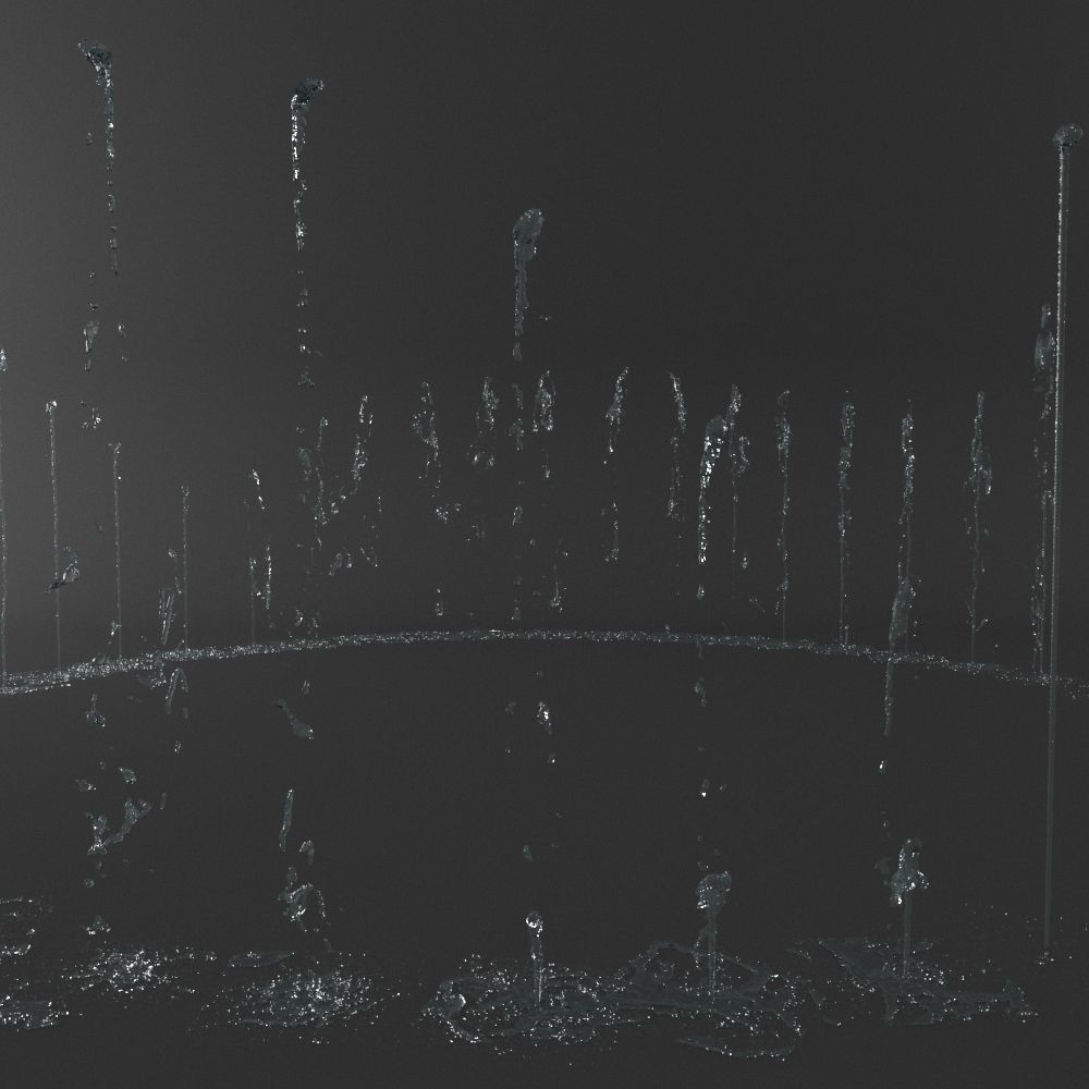 Realistic Water Jet Exterior Fountains Animation 3D model animated ...